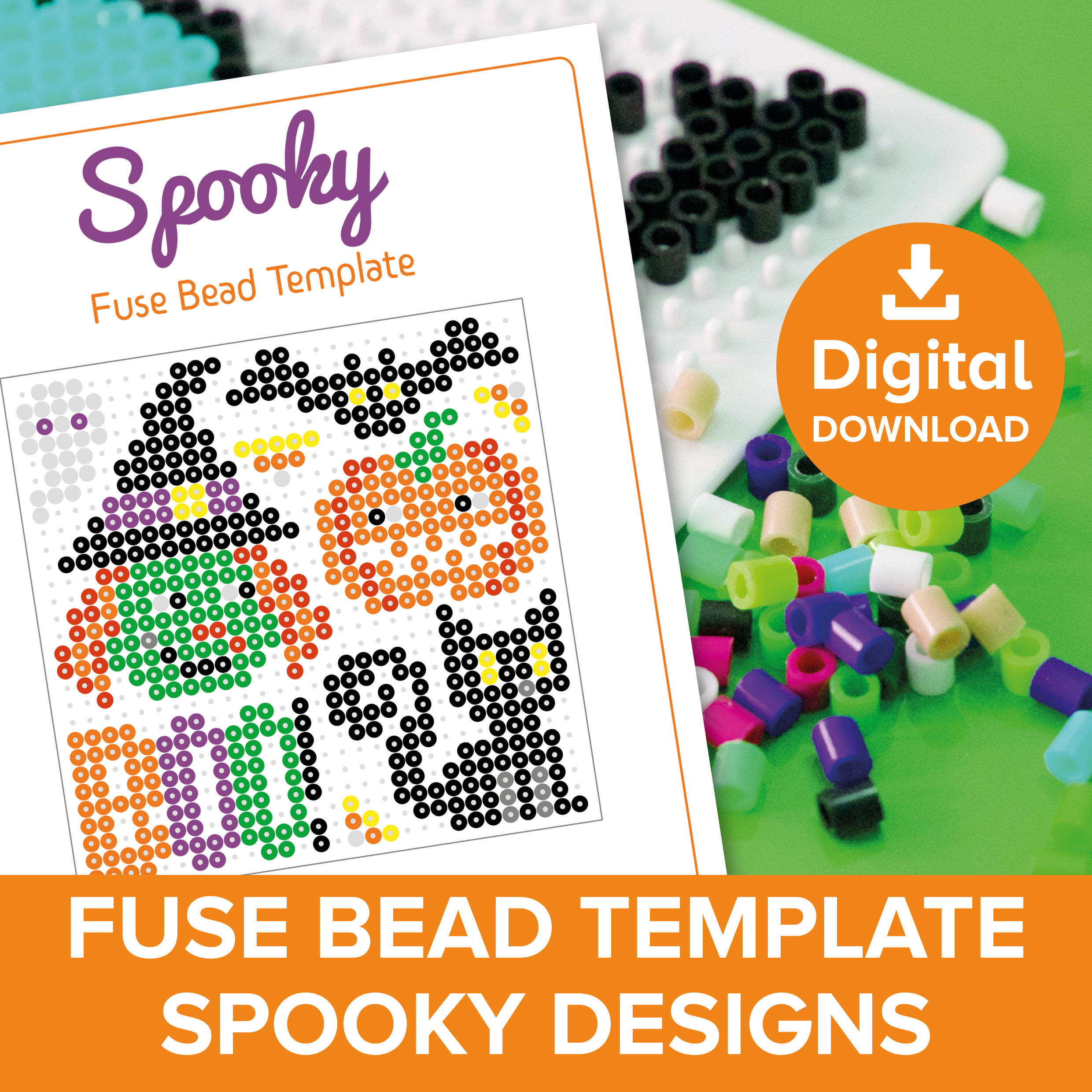 Halloween Fuse Bead Templates, Hama Perler Nabbi Beads Craft Template ...