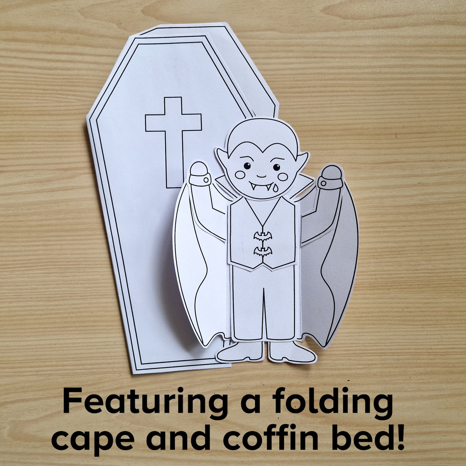 Build a Vampire Cut & Paste Craft, Halloween Paper Doll Model Coloring ...