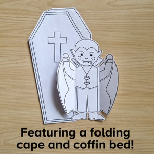 Build a Vampire Cut & Paste Craft, Halloween Paper Doll Model Coloring ...