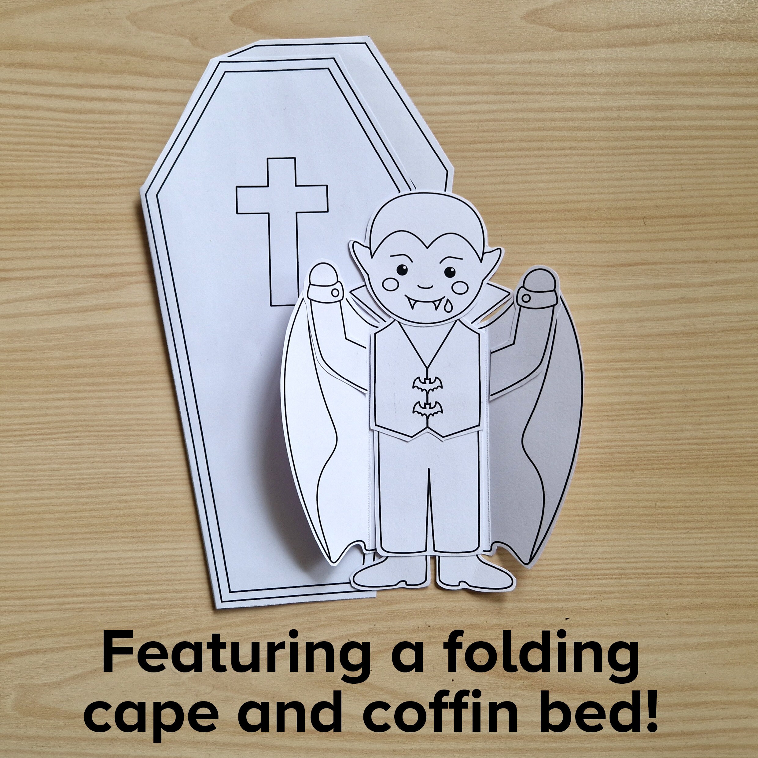 Build a Vampire Cut & Paste Craft, Halloween Paper Doll Model Coloring ...