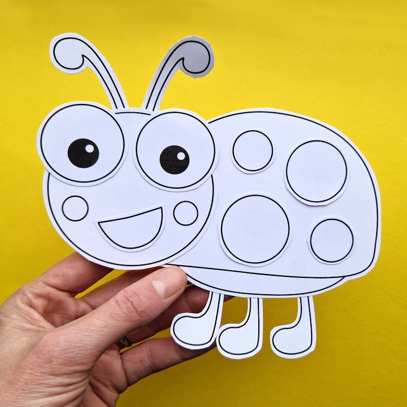 Ladybug Cut & Paste Craft Printable, Spring Bug Color and Build Kit ...