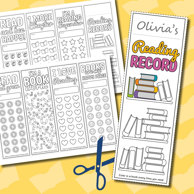Reading Tracker Bookmarks, Children's Book Challenge Worksheet, Kids ...