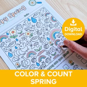 Eye Spy Spring Worksheet, Garden I Spy Spot & Color Challenge ...