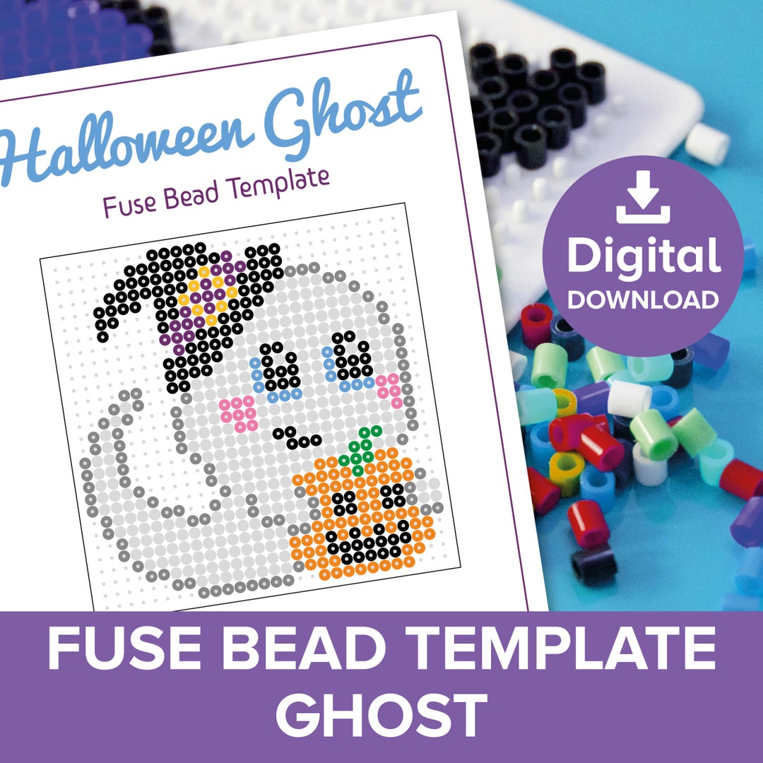 Cute Ghost Fuse Bead Template, Halloween Decor Hama Perler Beads Craft ...