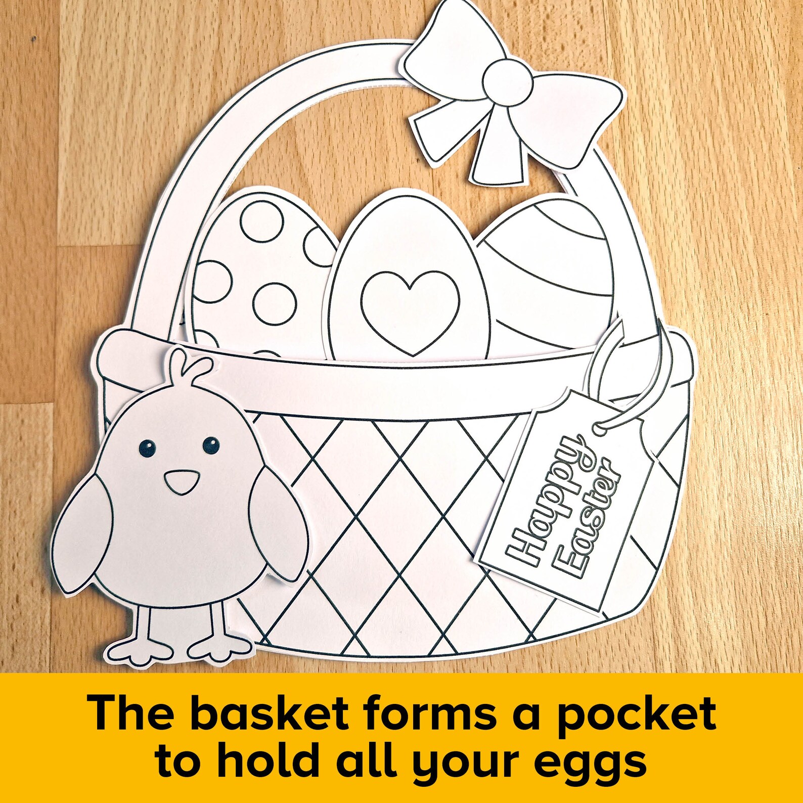 Easter Egg Basket Craft Printable, 18 Page Educational Cut-out & Color ...