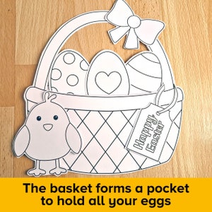 Easter Egg Basket Craft Printable, 18 Page Educational Cut-out & Color ...