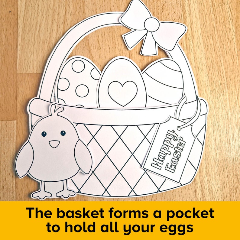 Easter Egg Basket Craft Printable, 18 Page Educational Cut-out & Color ...