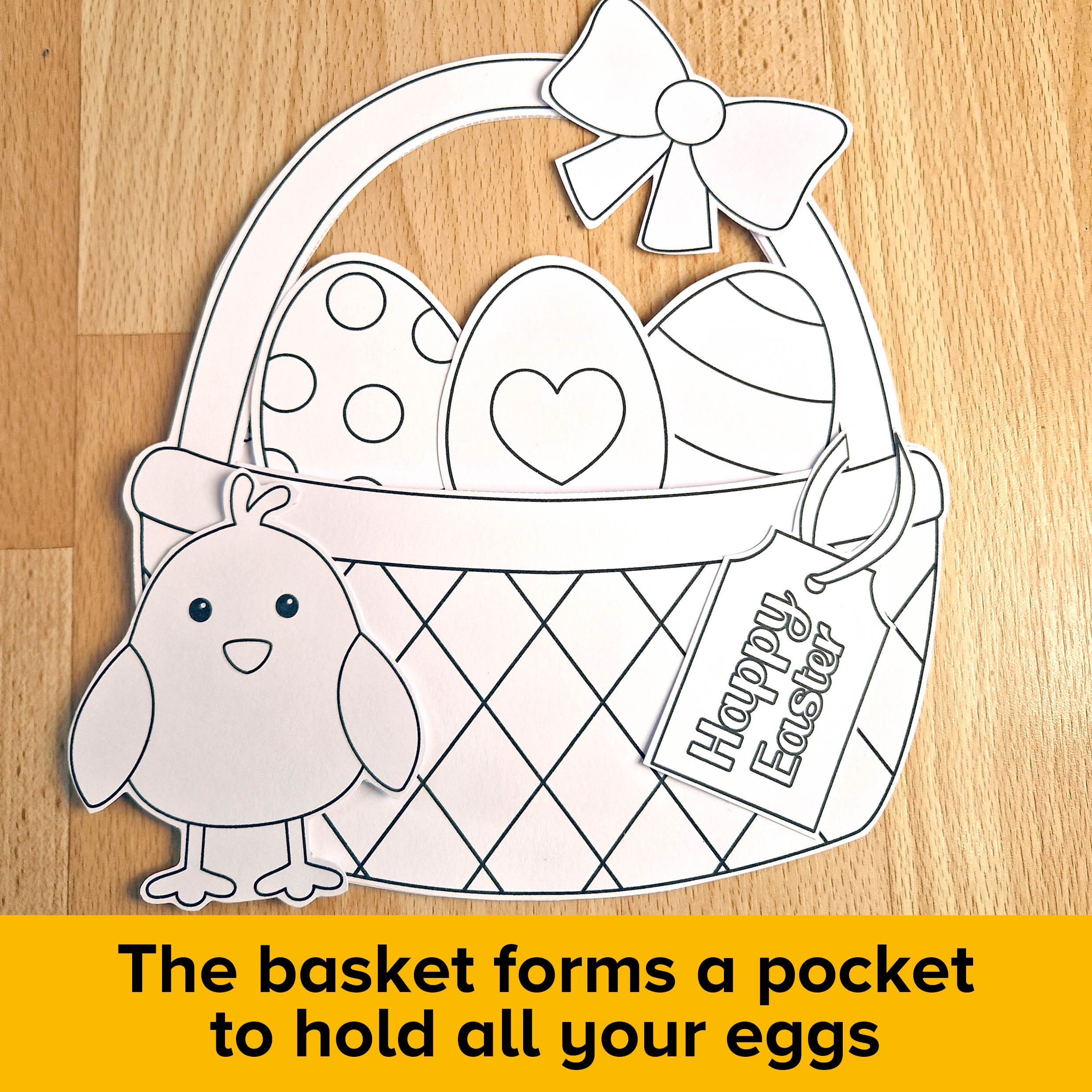 Easter Egg Basket Craft Printable, 18 Page Educational Cut-out & Color ...