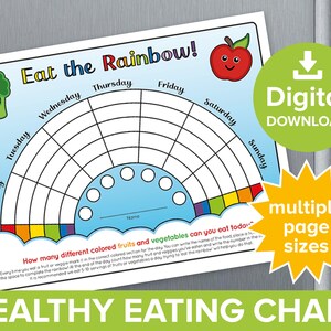 Eat the Rainbow Childrens Healthy Eating Reward Chart Kids - Etsy