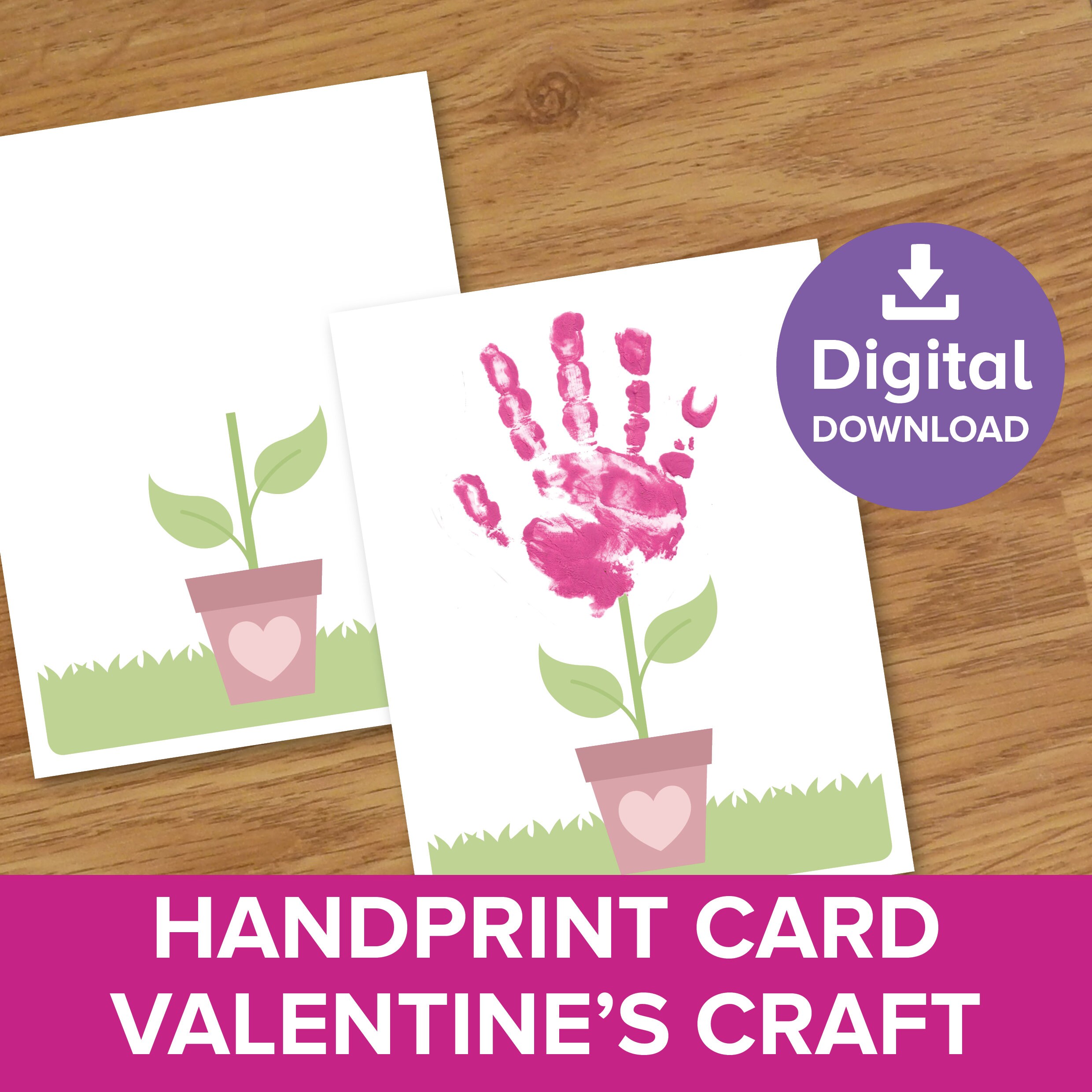 Flower Handprint Cards, Mother's Day Flowerpot Craft, Kids Fingerprint ...