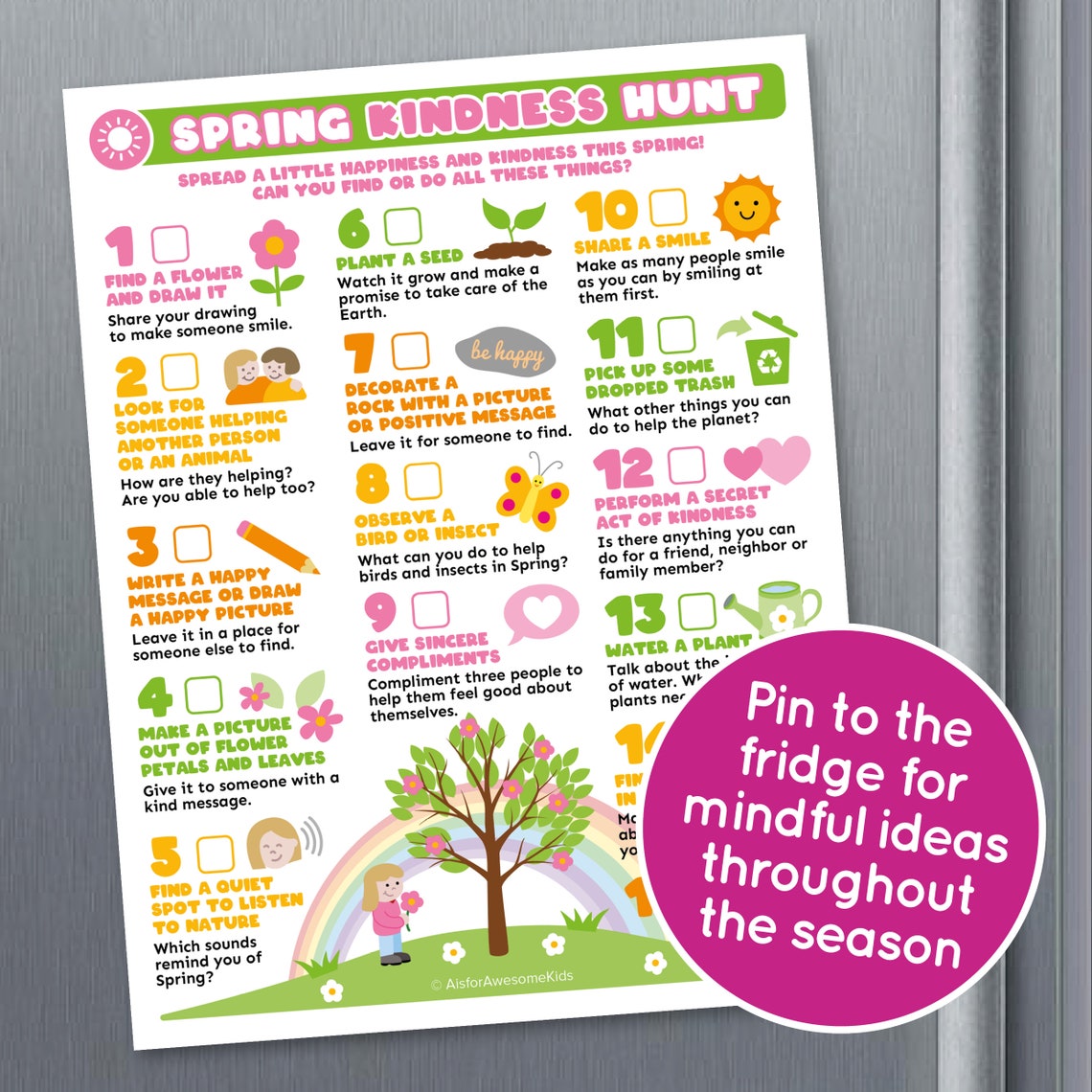 Fall Mindfulness Bucket List, All 4 Seasons Scavenger Hunt Challenges ...