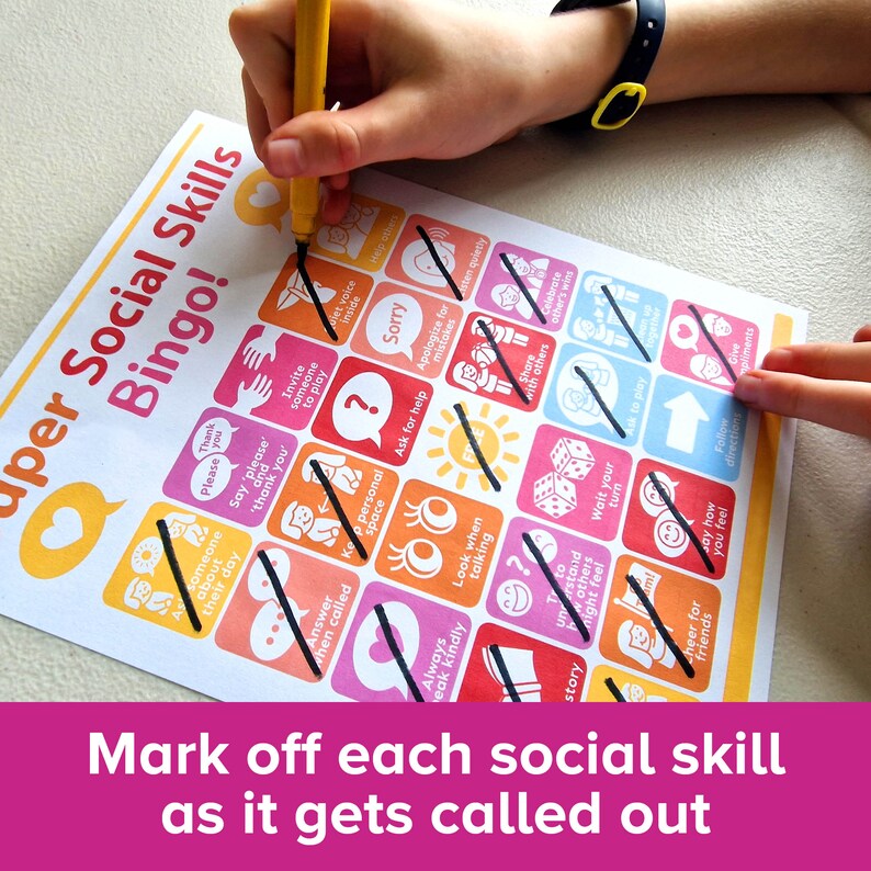 Super Social Skills Bingo Game Printable, Good Communication Group ...