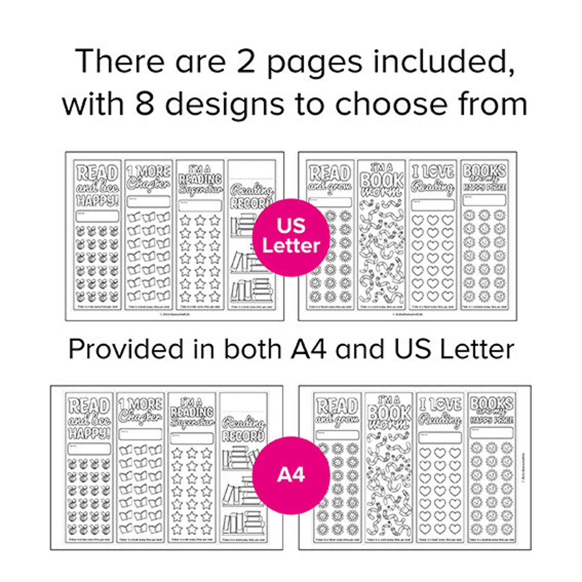 Reading Tracker Bookmarks, Children's Book Challenge Worksheet, Kids ...