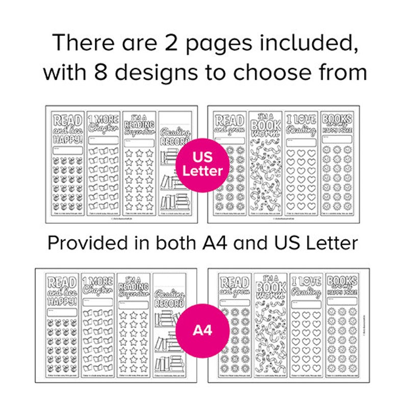 Reading Tracker Bookmarks, Children's Book Challenge Worksheet, Kids ...