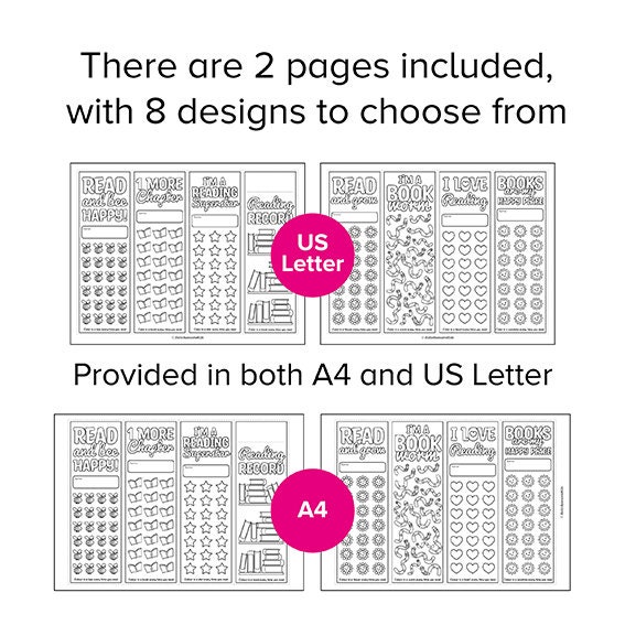 Reading Tracker Bookmarks, Children's Book Challenge Worksheet, Kids ...