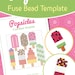 Popsicle Ice Lolly Fuse Bead Template, Hama Perler Pyssla Melty, Summer ...