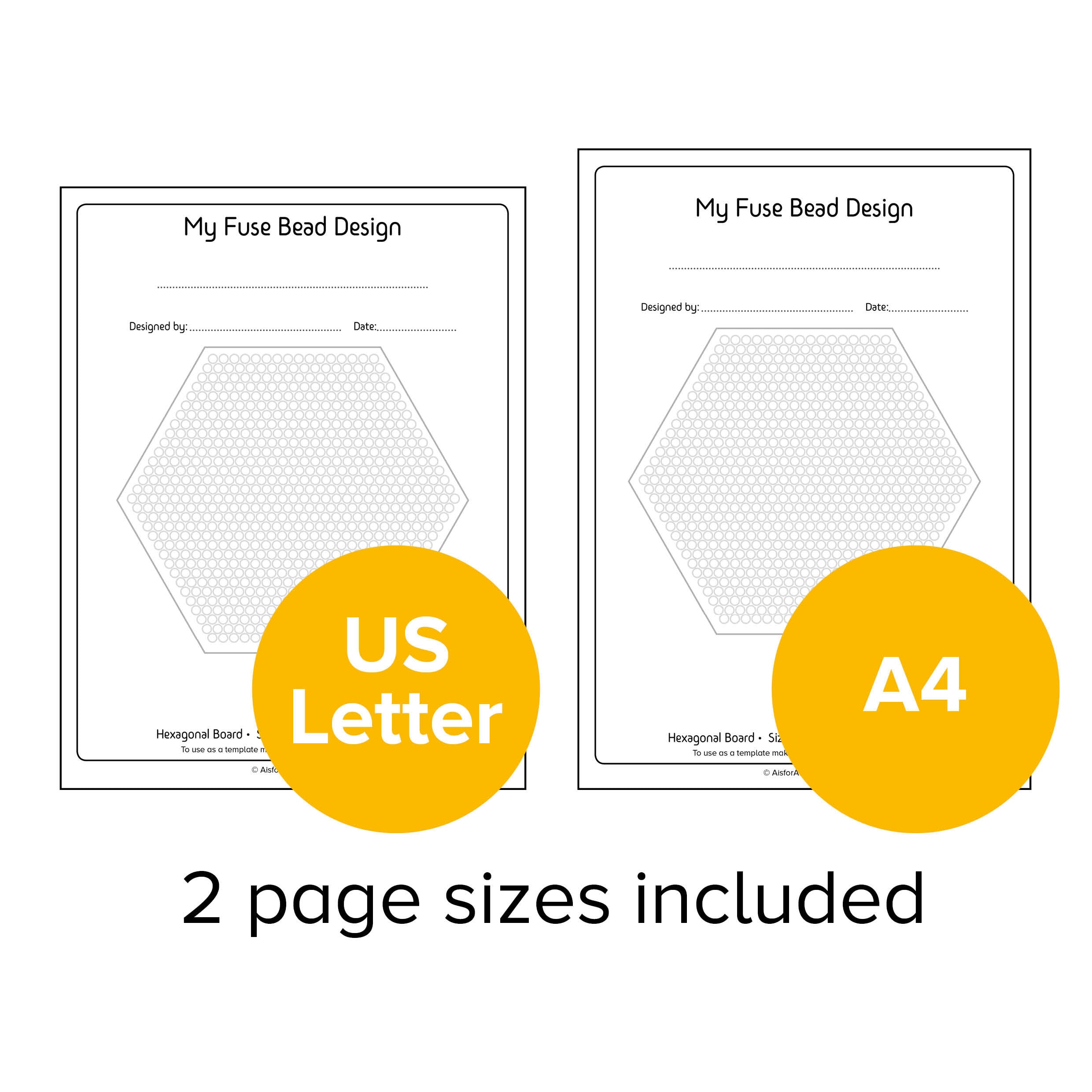 Blank Fuse Bead Template, Design Your Own Pixel Art, Square & Hexagon ...