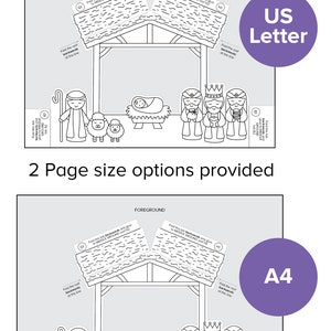 Christmas Nativity 3D Coloring Scene, Kids Colour & Build Freestanding ...