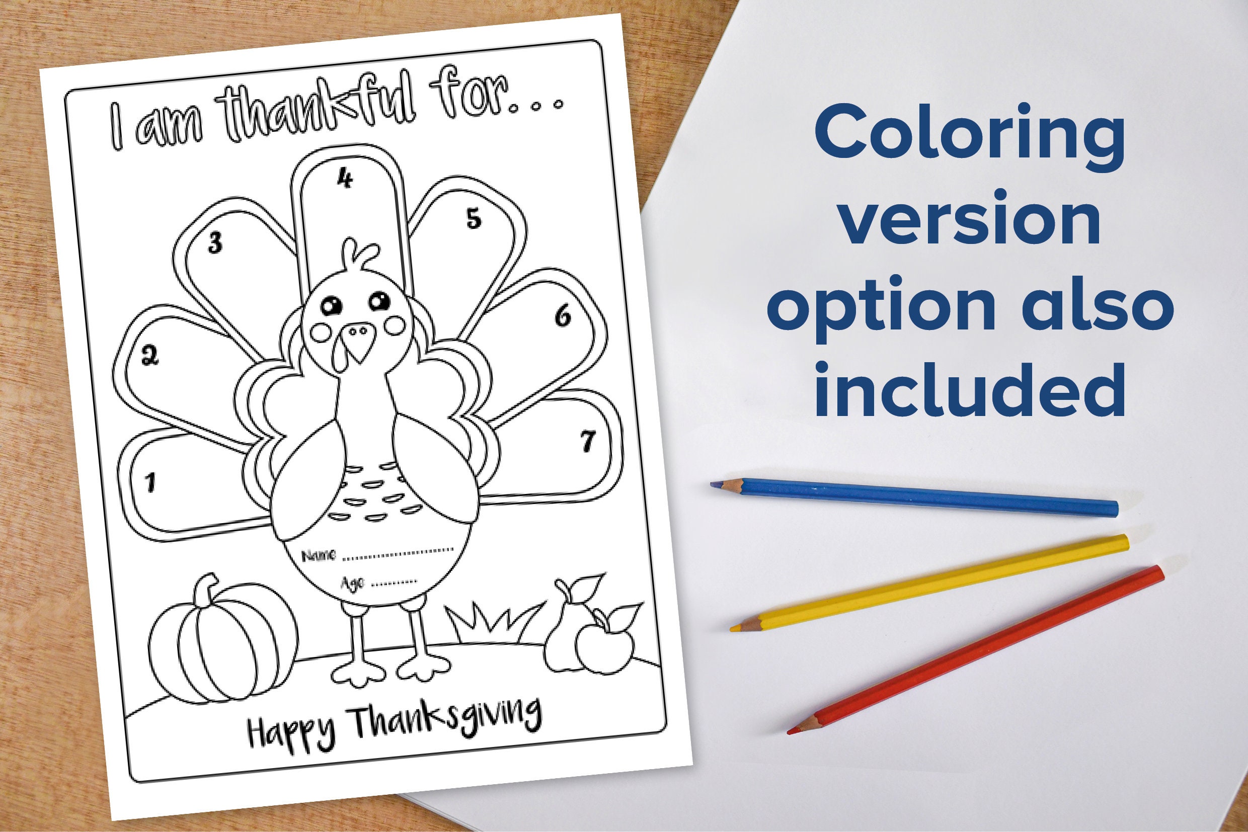 Thanksgiving Writing Prompt Printable, I Am Thankful for Gratitude ...