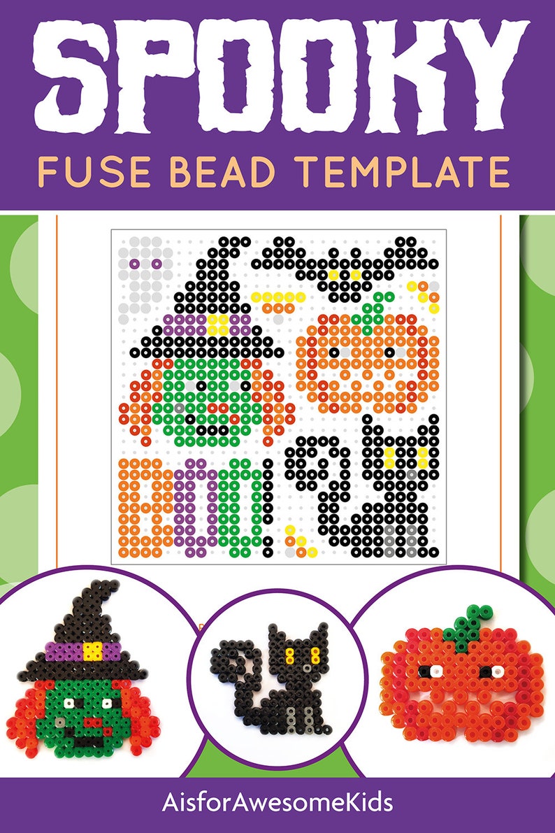Halloween Fuse Bead Templates, Hama Perler Nabbi Beads Craft Template ...