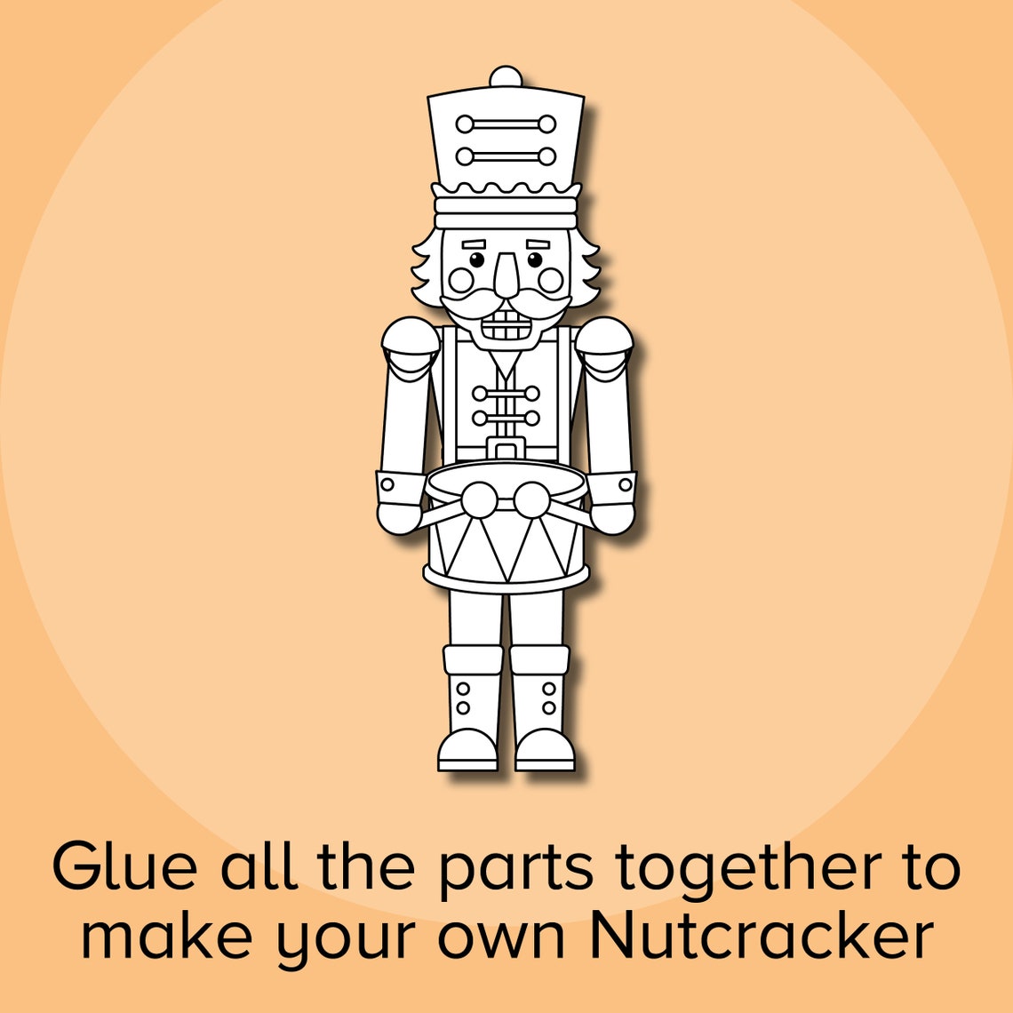 Nutcracker Cut & Paste Craft, Christmas Toy Soldier Color Build Kit ...