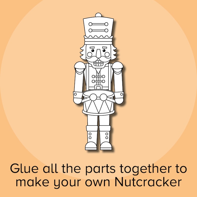 Nutcracker Cut & Paste Craft, Christmas Toy Soldier Color Build Kit ...