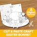 Easter Bonnet Cut & Paste Art Craft, Build a Spring Flower Hat ...