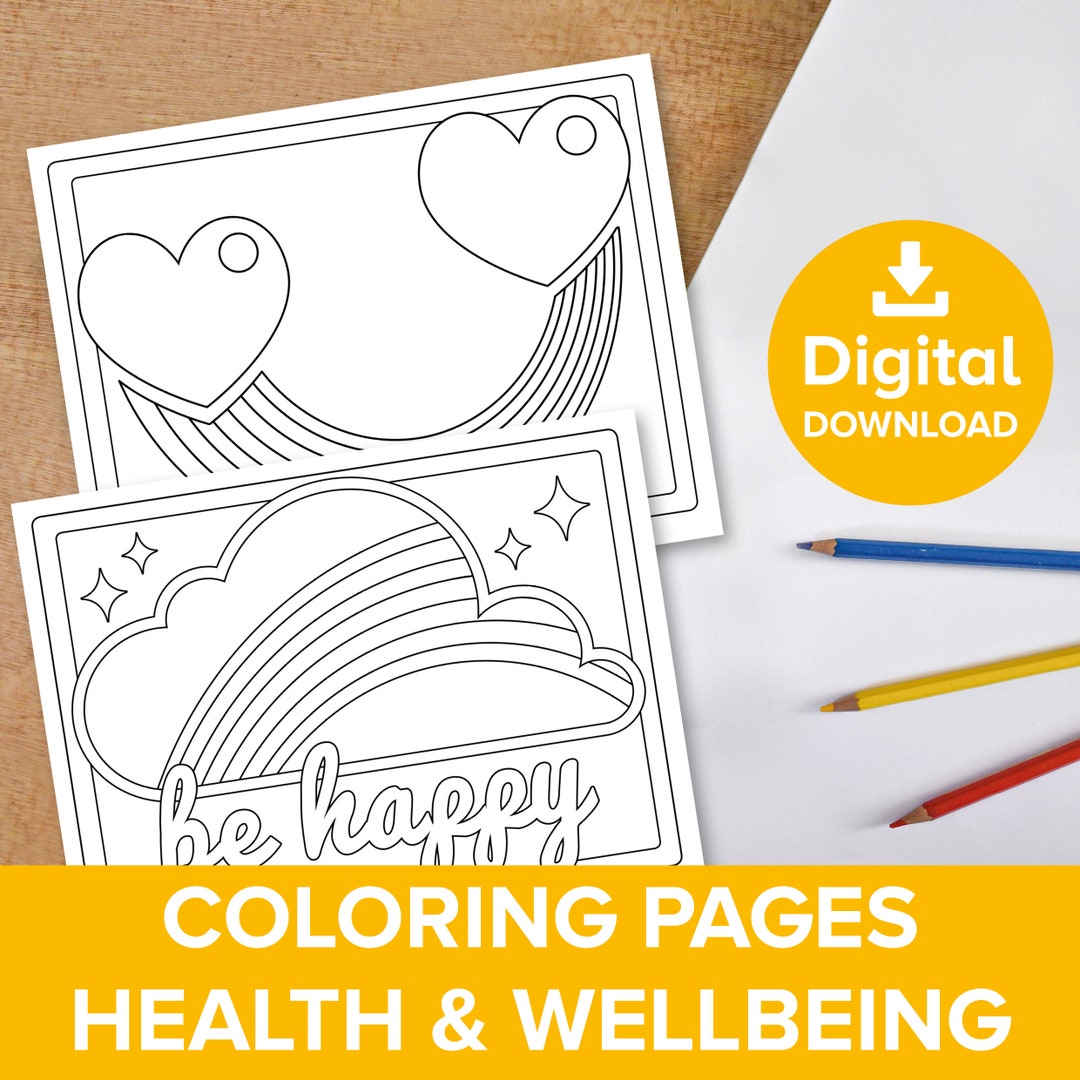 Rainbow Pride Coloring Pages, Kids Mental Health Inspirational Quotes ...