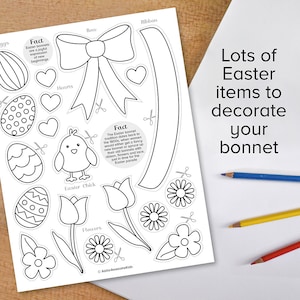 Easter Bonnet Cut & Paste Art Craft, Build a Spring Flower Hat ...