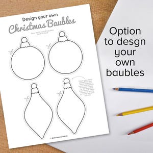 Christmas Bauble Coloring Crafts, Gift Tag Cut & Paste Printable ...