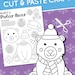 Polar Bear Cut & Paste Craft, Christmas Color and Build Kit, Paper Doll ...