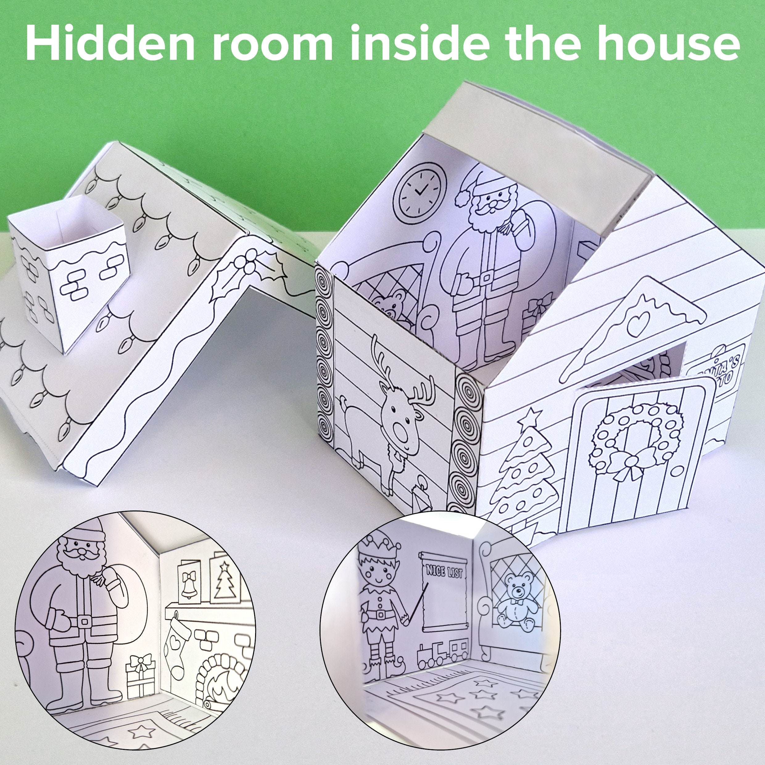 Santa's Grotto 3D Craft Project, Secret Room Paper Dolls House, Father ...