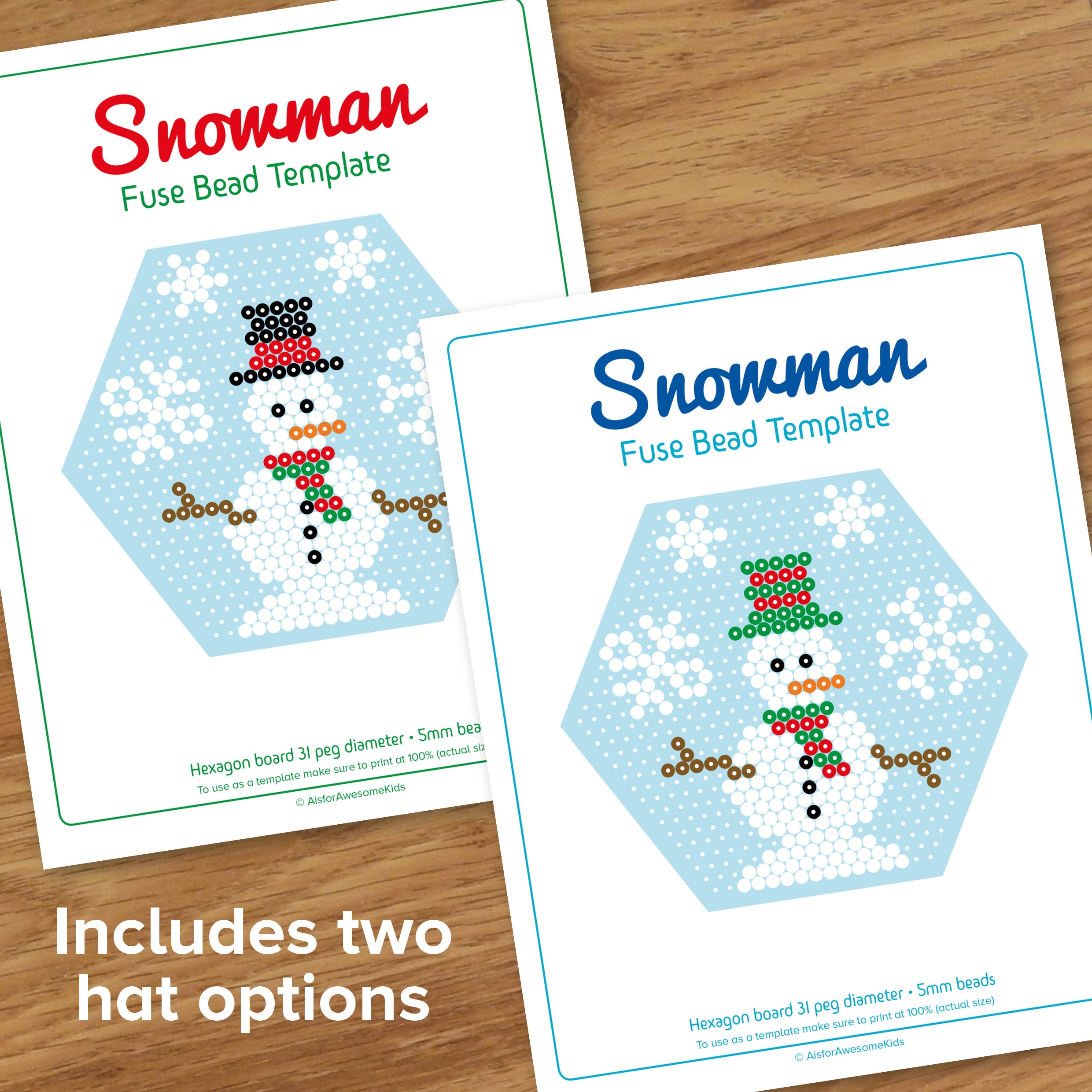 Snowman Fuse Bead Templates, Hama Perler Nabbi Beads Snowflake Craft ...