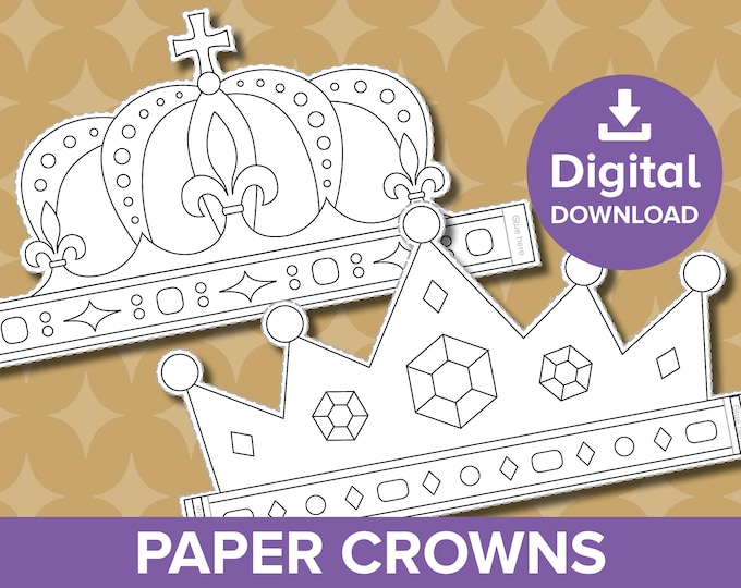 Princess Paper Crown Prince Coloring Printable Kid Craft Princess ...