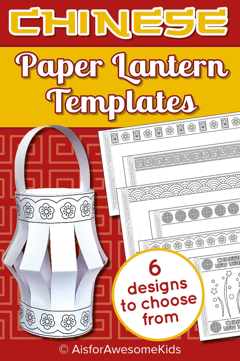Chinese New Year Paper Lantern Craft, Lunar Spring Festival of Light ...