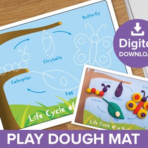 Life Cycle of a Butterfly Play Dough Mat Kids Homeschool - Etsy UK