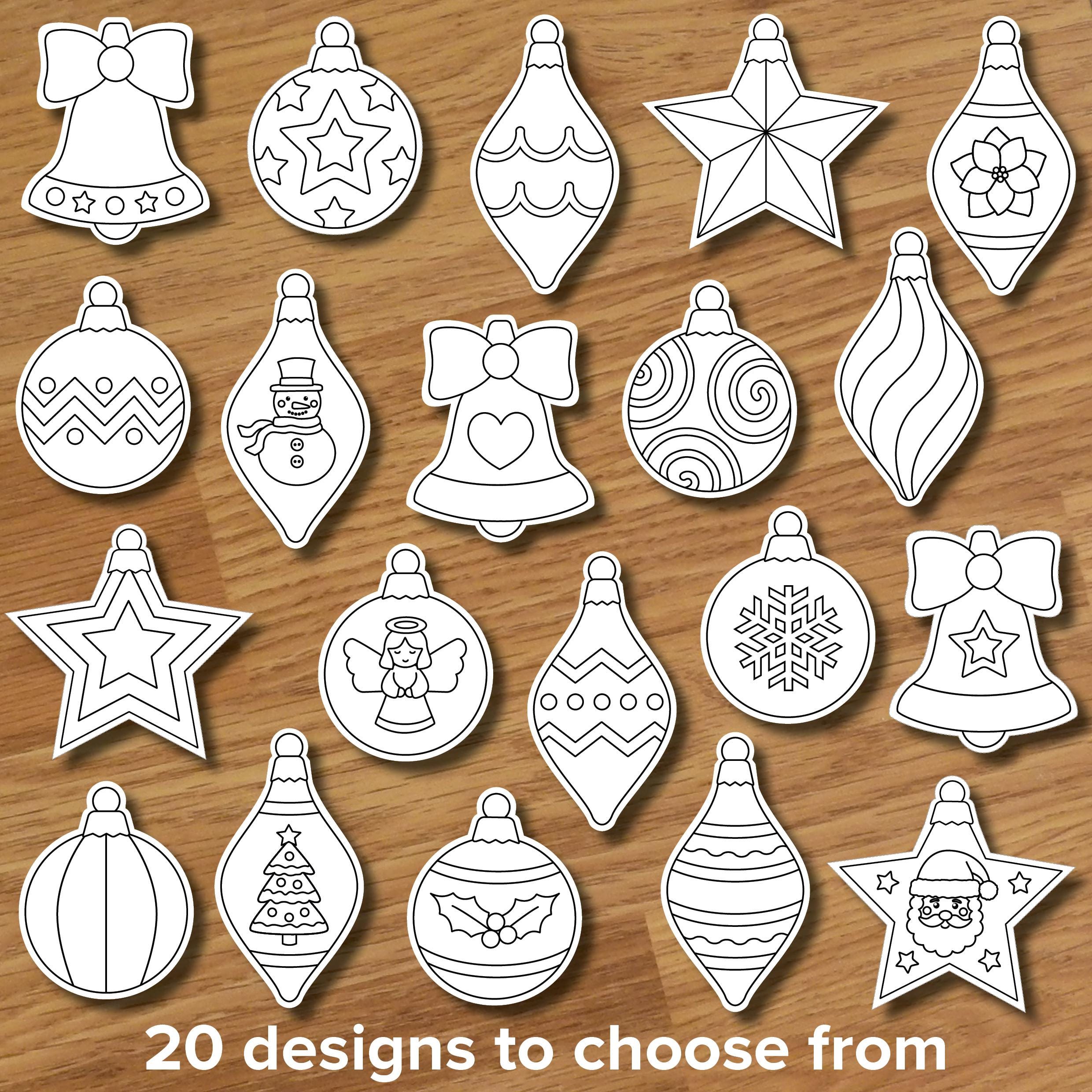 Christmas Bauble Coloring Crafts, Gift Tag Cut & Paste Printable ...