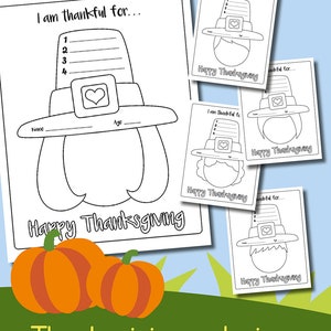 Thanksgiving Pilgrim Hat Writing Prompt, I Am Thankful for Kids ...