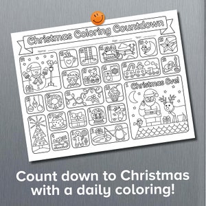 Christmas Coloring Advent Calendar, Children's Xmas Colour Countdown ...