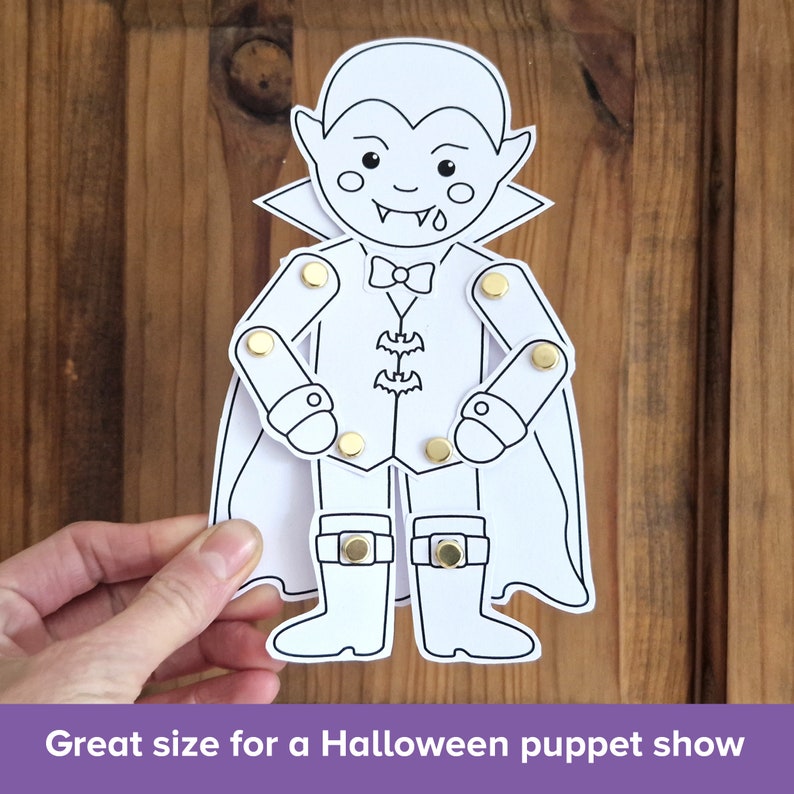 Vampire Split Pin Craft Printable, Halloween Puppet Show Paper Doll ...