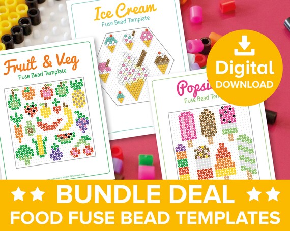 Mini Food Fuse Bead Template Bundle Hama Perla Nabbi Melty - Etsy