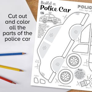 Build a Police Car Cut & Paste Craft, Emergency Service Vehicle ...