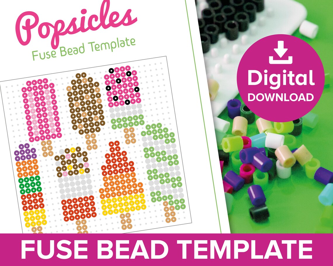 Popsicle Ice Lolly Fuse Bead Template Hama Perler Pyssla - Etsy