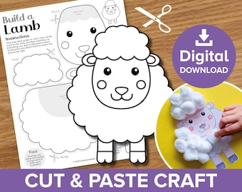 Printable Paper Sheep Craft Template for Kids Farm Animal Crafts Farm ...