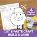 Lamb Cut & Paste Craft Printable, Build a Sheep Coloring, Spring Baby ...