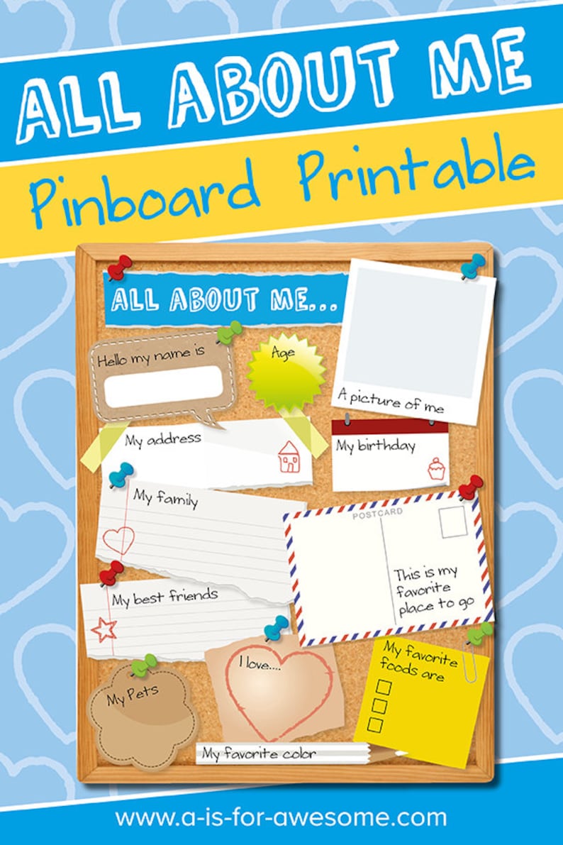 All About Me Worksheet Poster, Childrens Personal Fact Sheet, Kids Fill ...