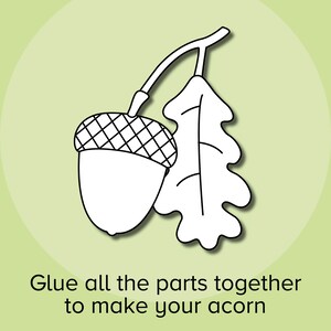 Build an Acorn Cut & Paste Craft, Autumn Fall Coloring Activity Page ...