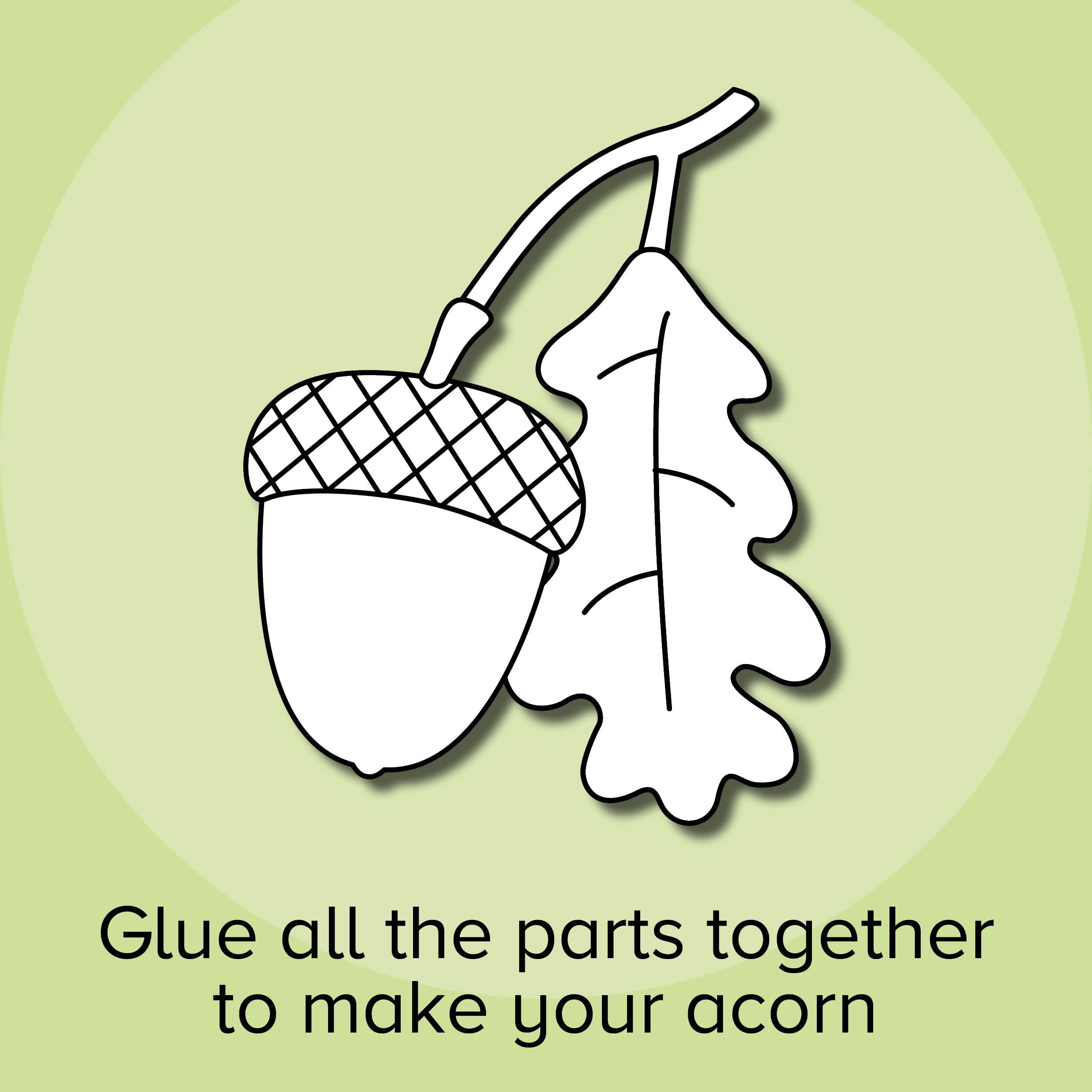 Build an Acorn Cut & Paste Craft, Autumn Fall Coloring Activity Page ...