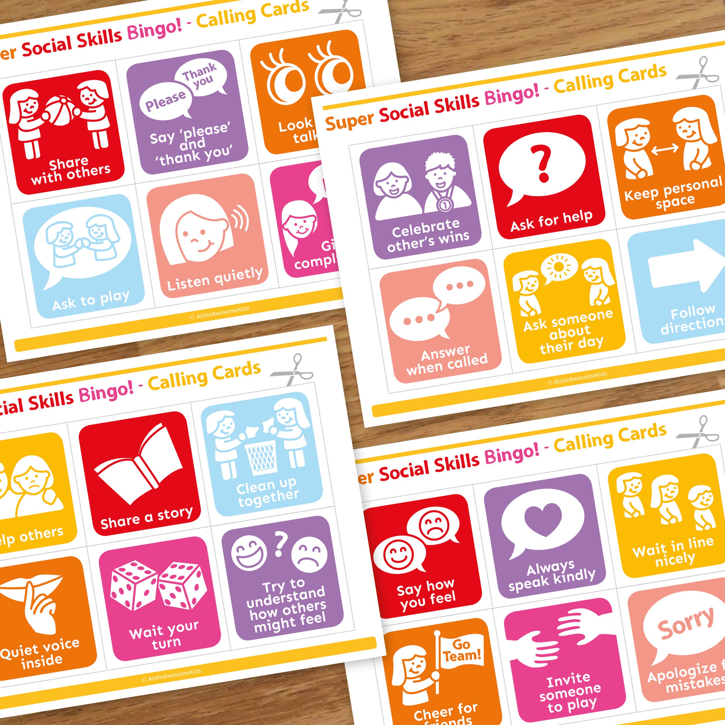 Super Social Skills Bingo Game Printable, Good Communication Group ...