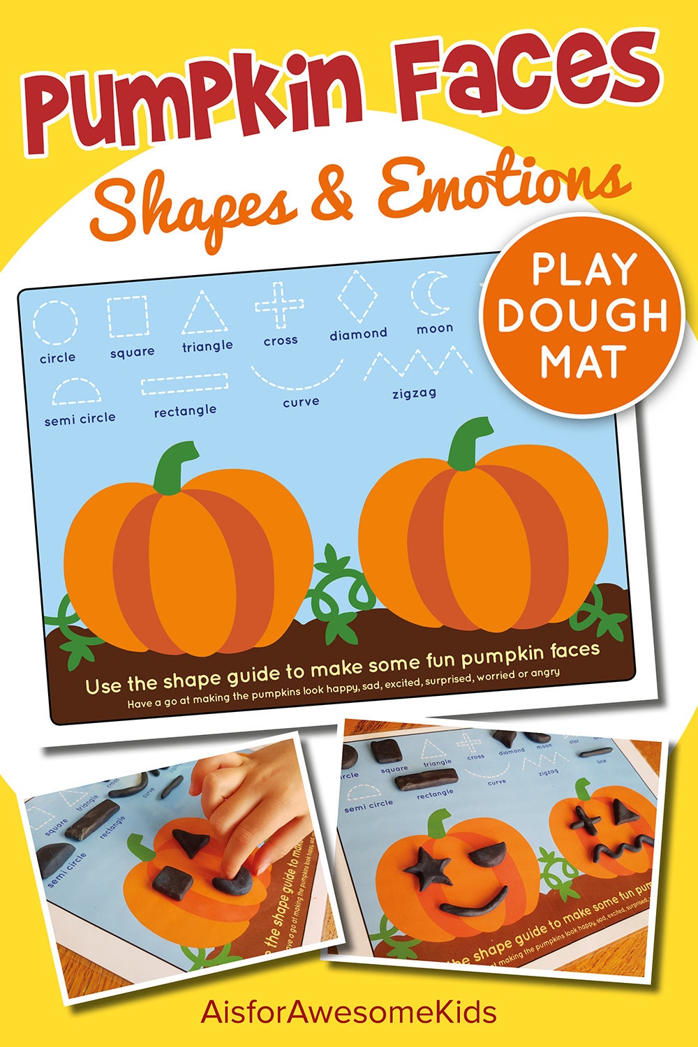 Halloween Play Dough Mat Bundle, Kids Spooky Playdough Doh, Roll a ...
